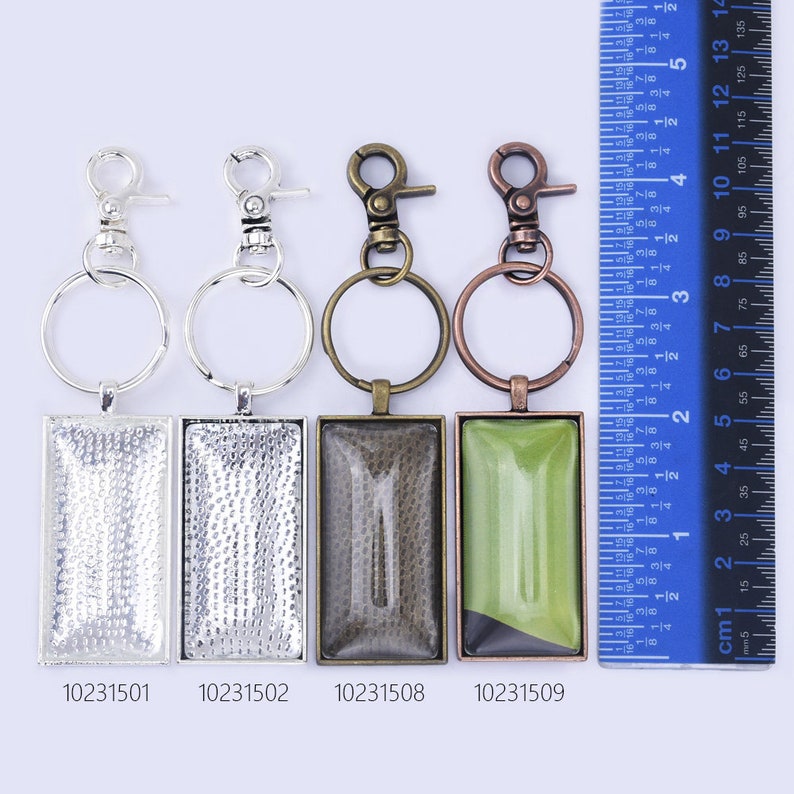 2550mm Zinc Alloy DIY Key Chain Pendant Kits Rectangle | Etsy