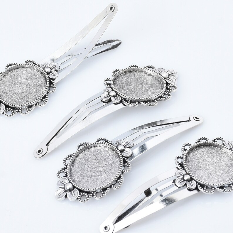 30*60mm Hair Clips Hairpin Base Setting Alloy Bobby Pin Fit 20mm Round ...
