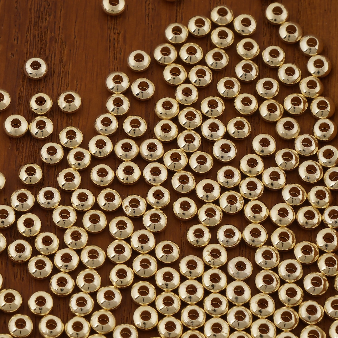 50PCS 14k Gold Filled Abacus Spacer Beads,metal Tiny Spacer Beads for ...