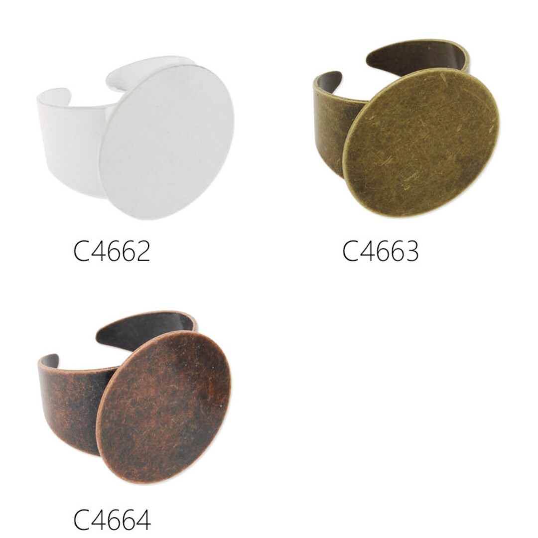 20PCS Adjustable Ring Base Setting Pendants With 20MM Round Pad, Fit ...