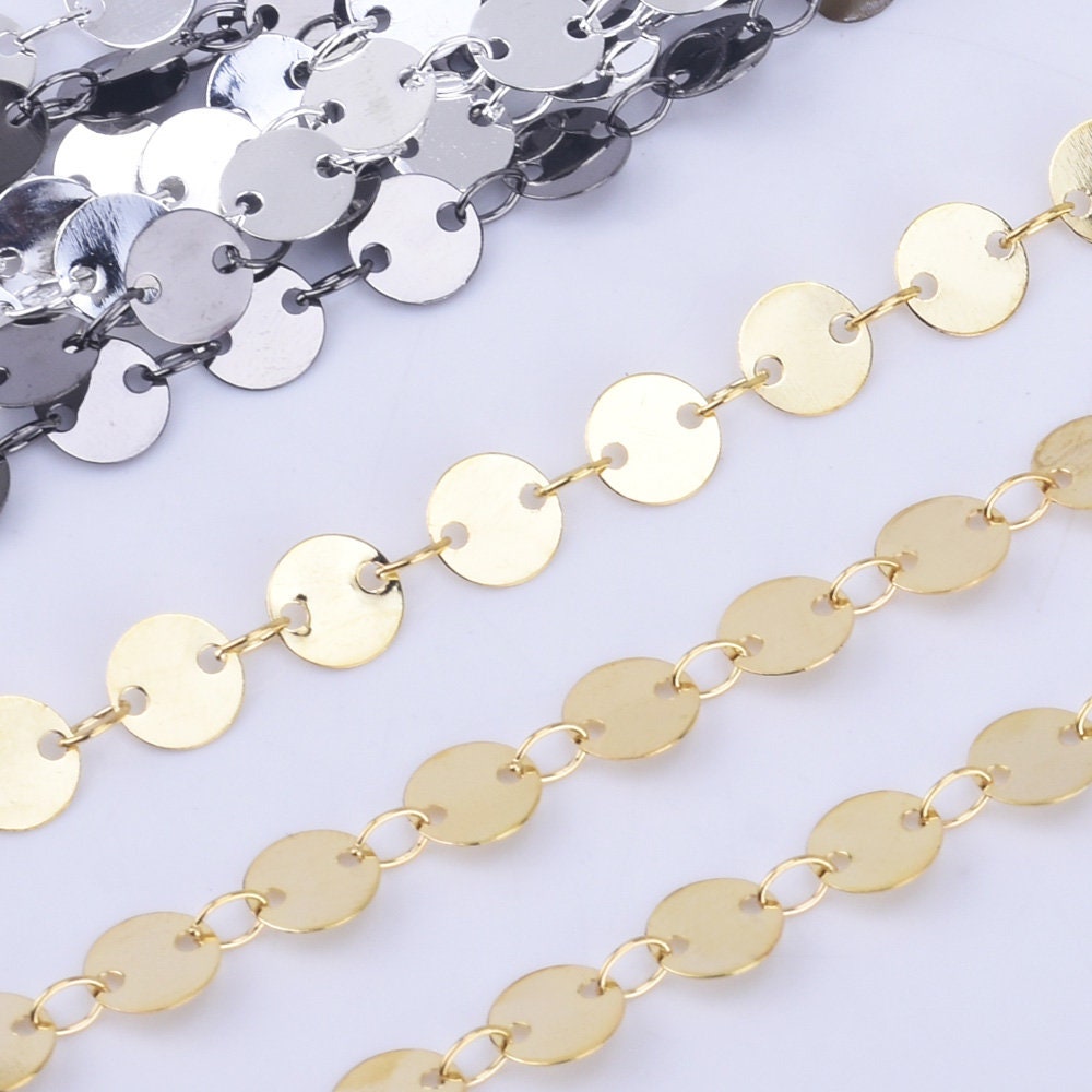 6mm Coin Chain Disc Coin Chains Hand Wrought Bulk Chain | Etsy