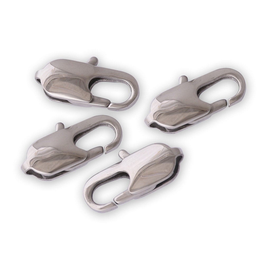10 Stainless Steel Lobster Clasp Claw Clasps Unique Oval Style Bracelet ...