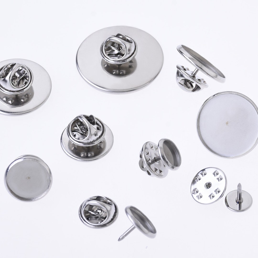 Stainless Steel Brooch Base Settings Fit 6/8/10/12/14/16/18/20/25mm ...