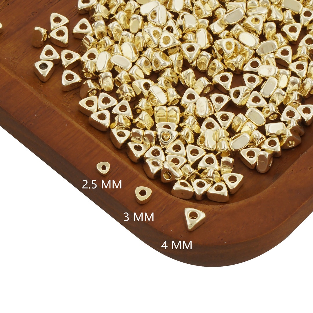 Geometric 14k Gold Filled Rondelle Beads - Triangle Spacer Beads for ...