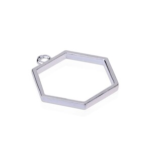 20 Hexagon Resin Bezel Open Back Blank,13x14.5mm Pressed Flower Frame ...