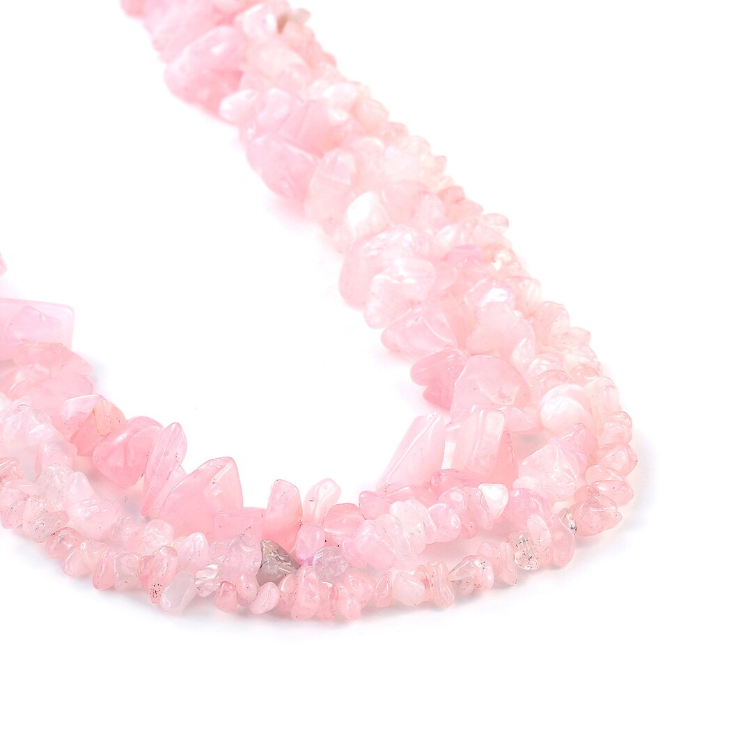 35 Full Strand Natural Pink Quartz Chip Beads Crystal - Etsy