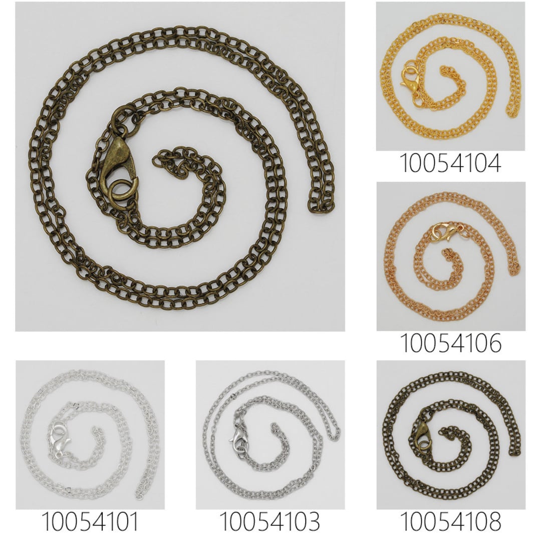 20PCS 2mm Necklace Chain, Brass Finished Chain With Lobster Clasp ...