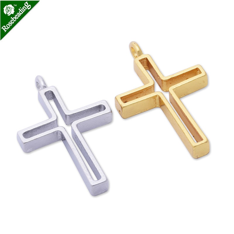 10 Metal Cross Frame 33*23*4mm Open Back Pendant Zinc Alloy Pendant ...