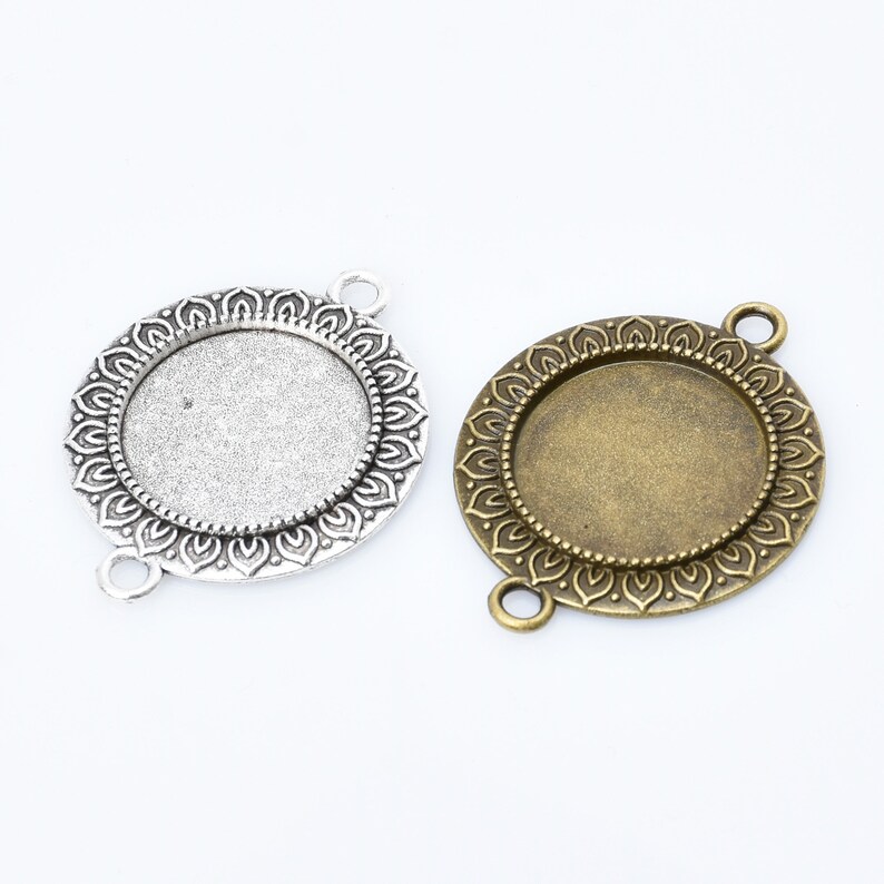 Pendant Base Pendant Blank Settings Double Loop Alloy Pendant Charm Fit ...