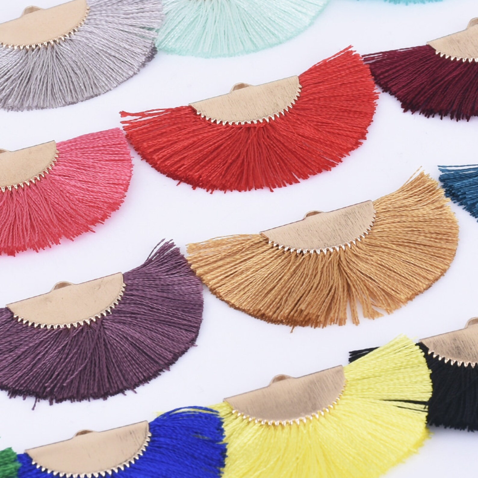 26*43mm Fan Tassels on Brass Findings Silk Tassels Wonderful for ...