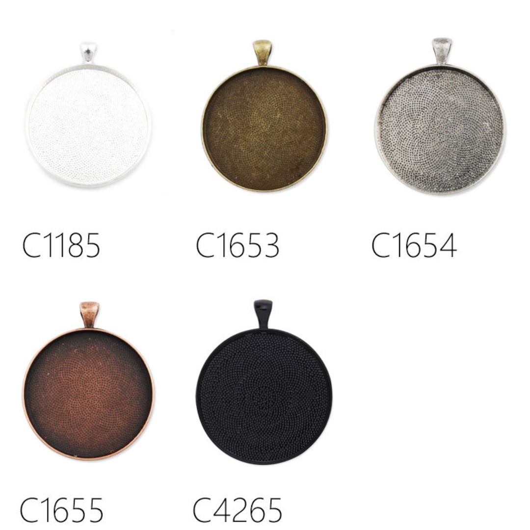 20PCS Round Cameo Cabochon Bezel Base Setting Pendants,fit 38mm ...