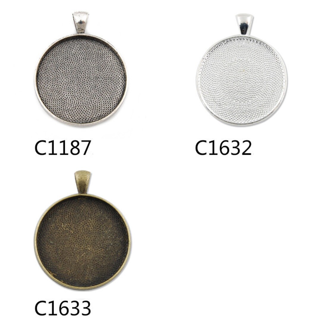 20PCS 30mm Round Cameo Cabochon Bezel Base Setting Pendants, Fit 30mm ...