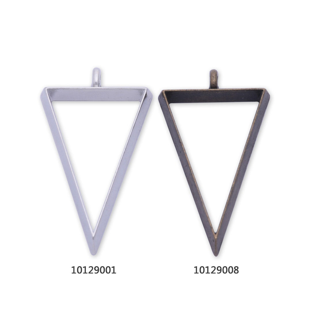 10 Metal Triangle Frame 35*22*4mm Open Back Pendant Trays Resin Setting ...