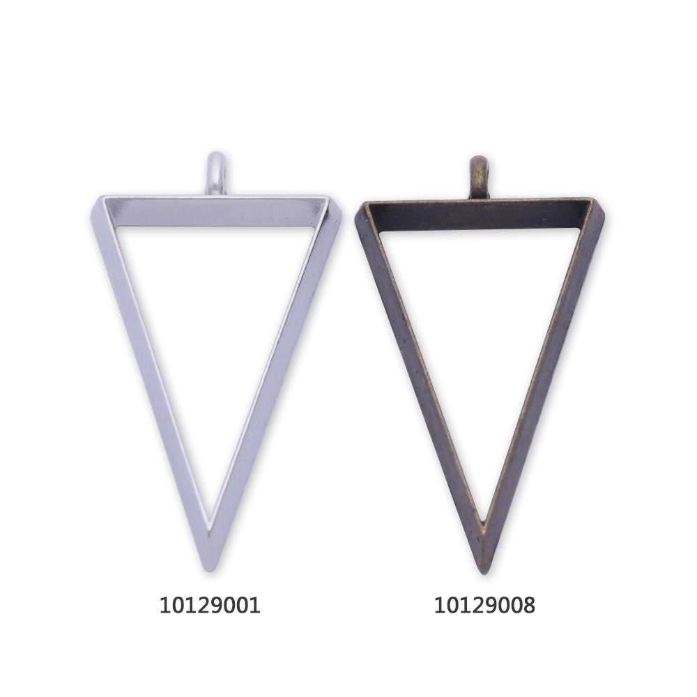 10 Metal Triangle frame 35224mm open back pendant trays | Etsy