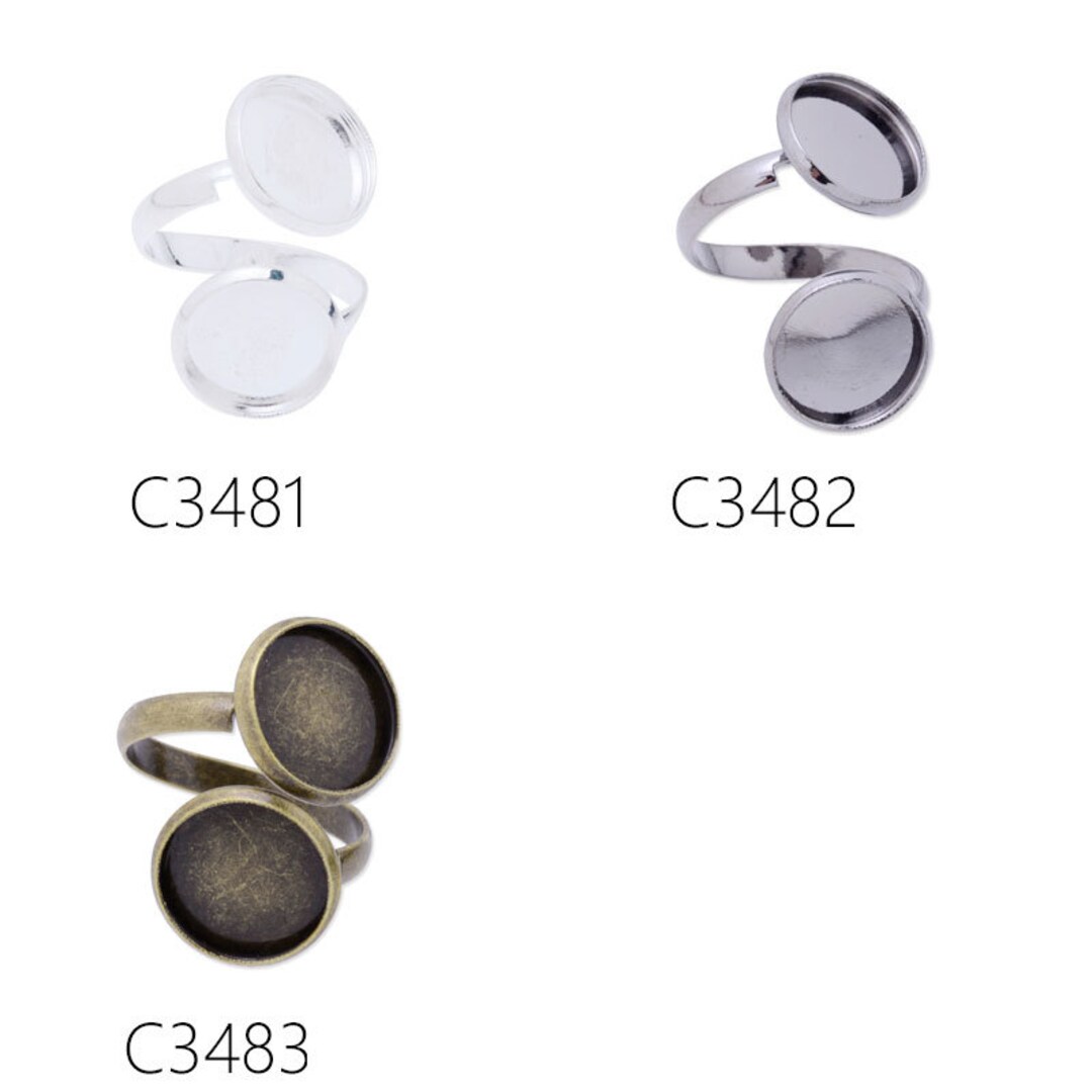 20PCS 12mm Round Adjustable Ring Shallow Bottom Ring Base Setting,ring ...