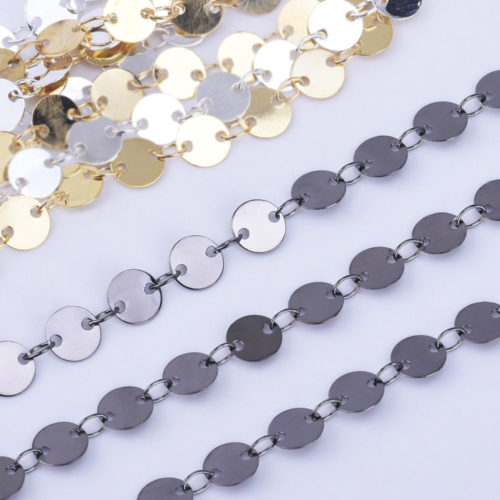 6mm Coin Chain Disc Coin Chains Hand Wrought Bulk Chain | Etsy