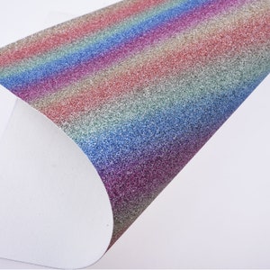 8*12" Silver Rainbow Glitter Faux Leather Sheets Vinyl Faux Leather ...