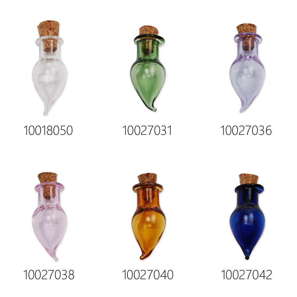 10PCS Colorful Mini Glass Bottles Small Glass Bottles Empty Small ...