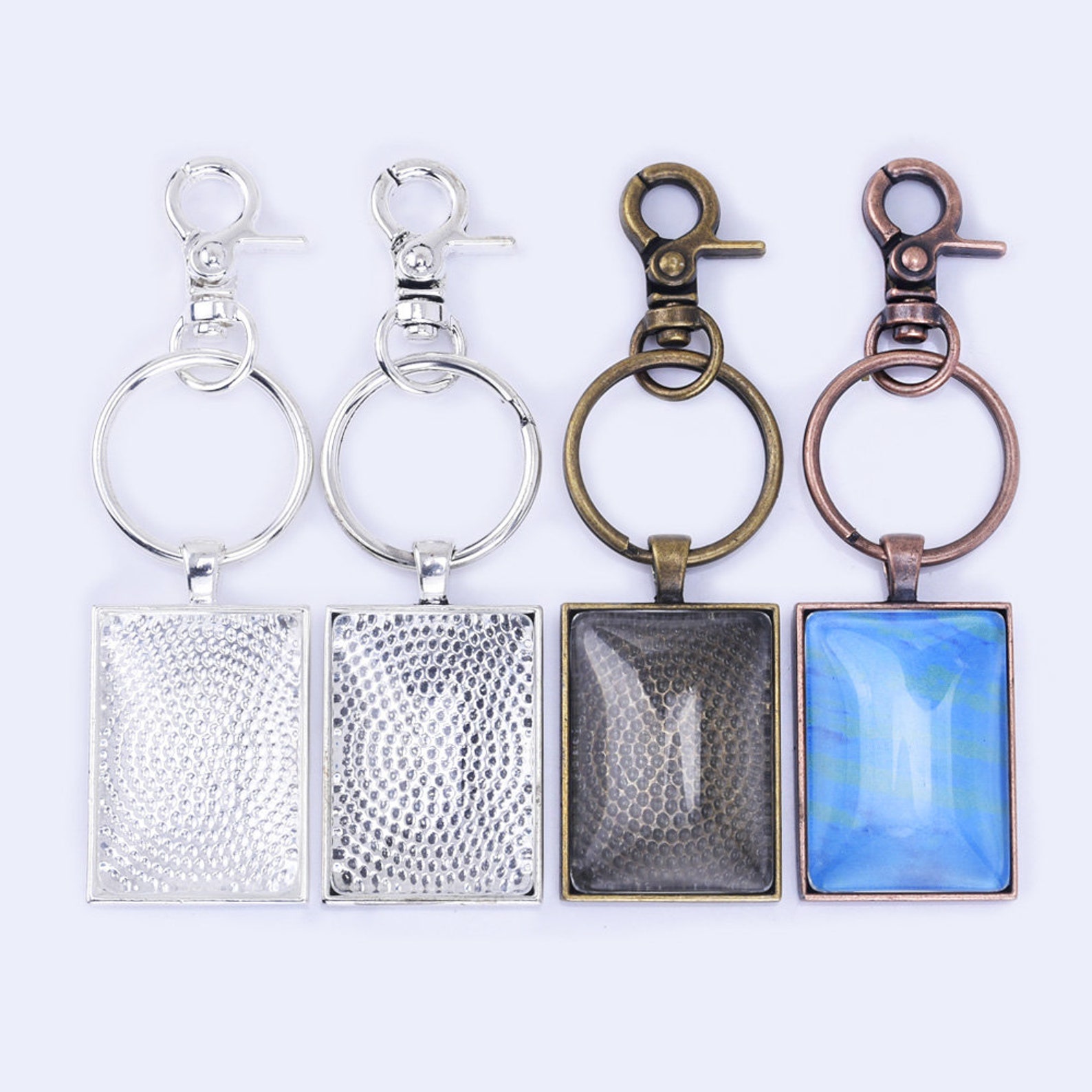 2535mm Zinc Alloy DIY Key Chain Kits Bezel Pendant Trays | Etsy