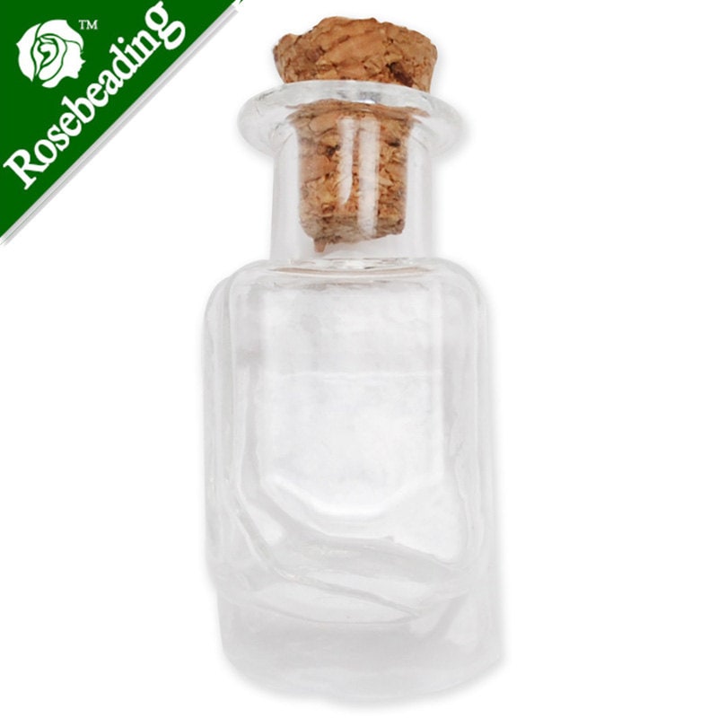 10PCS Colorful Tiny Glass Bottles Small Glass Bottles Empty Small ...