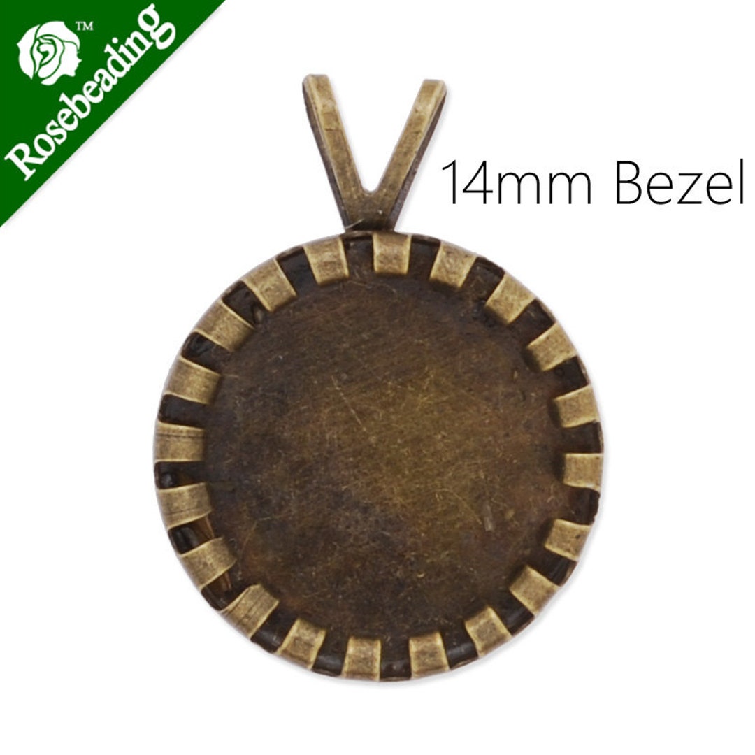 20PCS Antique Bronze Cameo Cabochon Base Setting Pendants, Fit 14mm ...