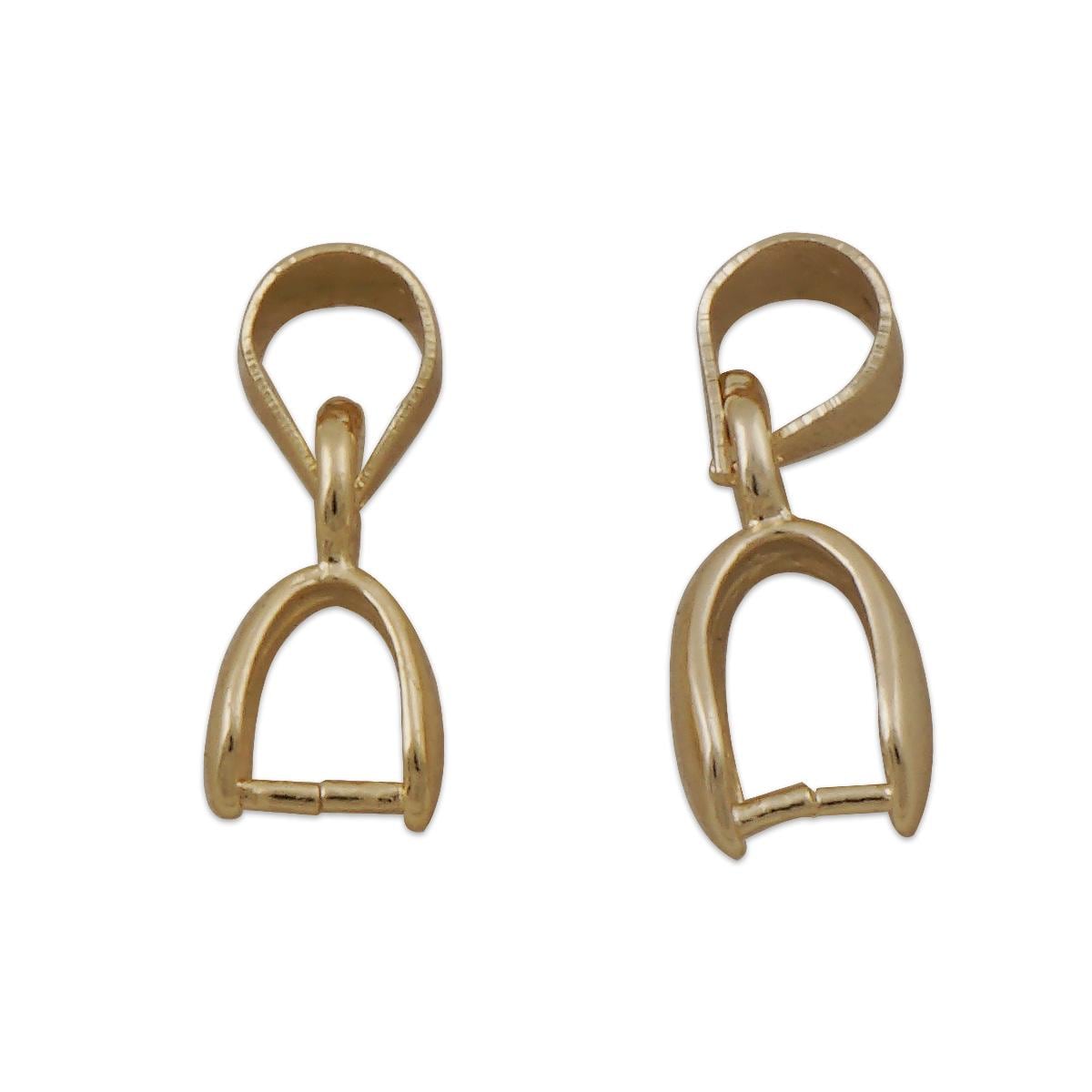 20PCS 14K Gold Filled Brass Pinch Bails, Pendant Bails, Bail With Loop ...