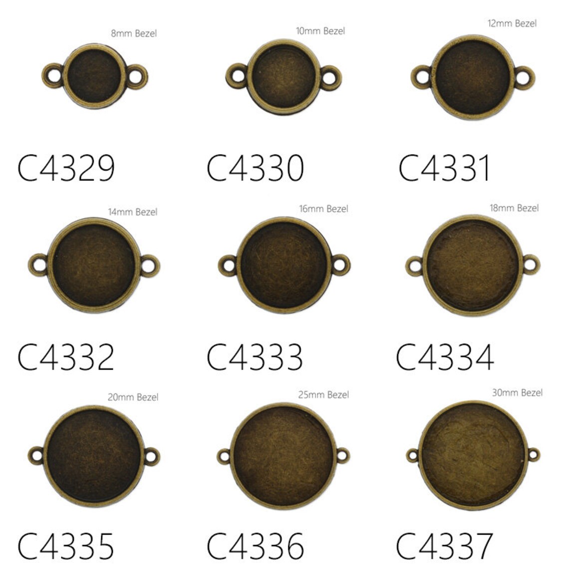 Antique Bronze Bracelet Base With Round Bezels Double Sided - Etsy