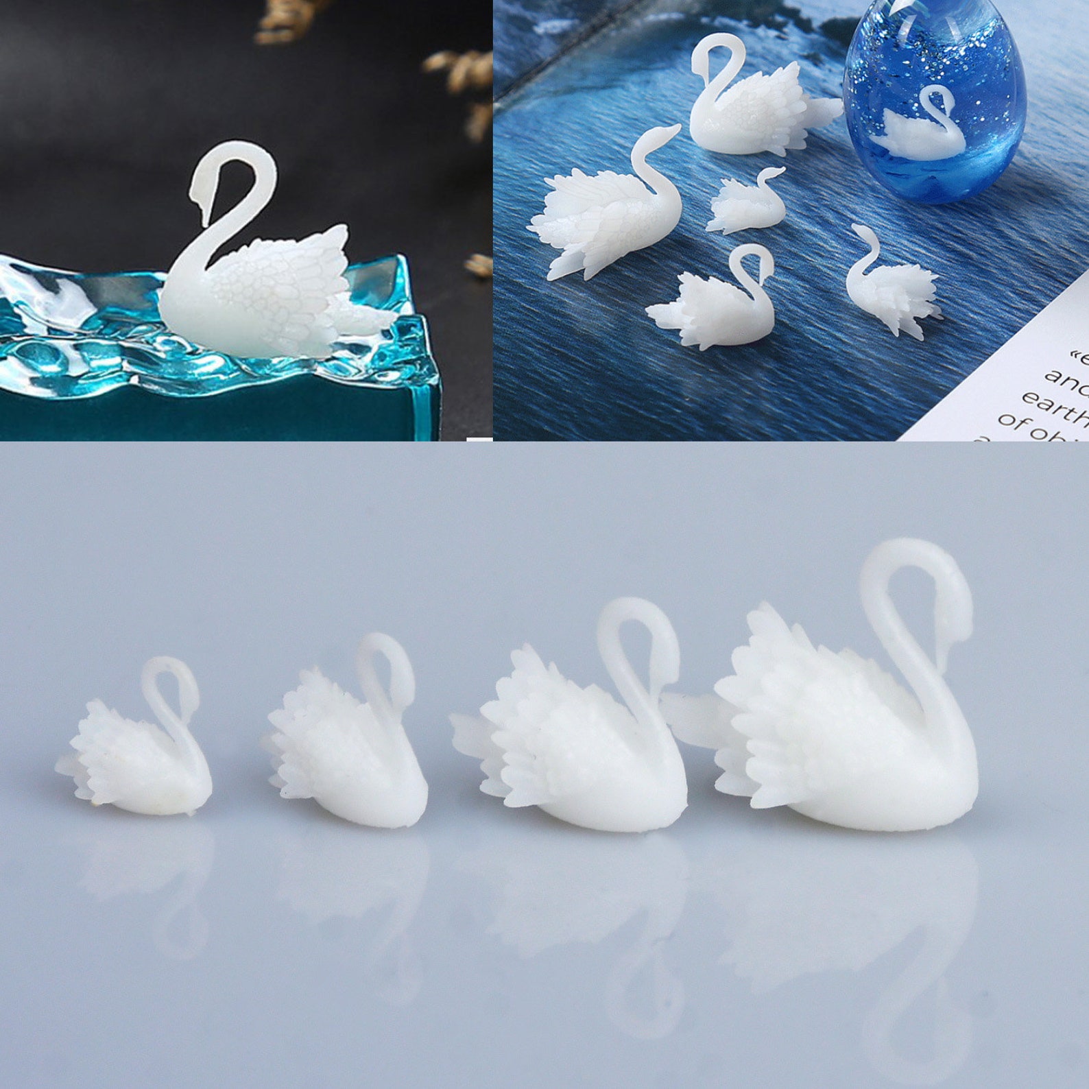 3D Mini Swan Model DIY Resin Swan Model for Silicone Mold Craft Making ...