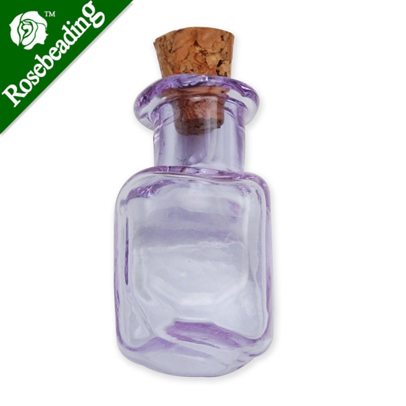 10PCS Colorful Tiny Glass Bottles Small Glass Bottles Empty Small ...