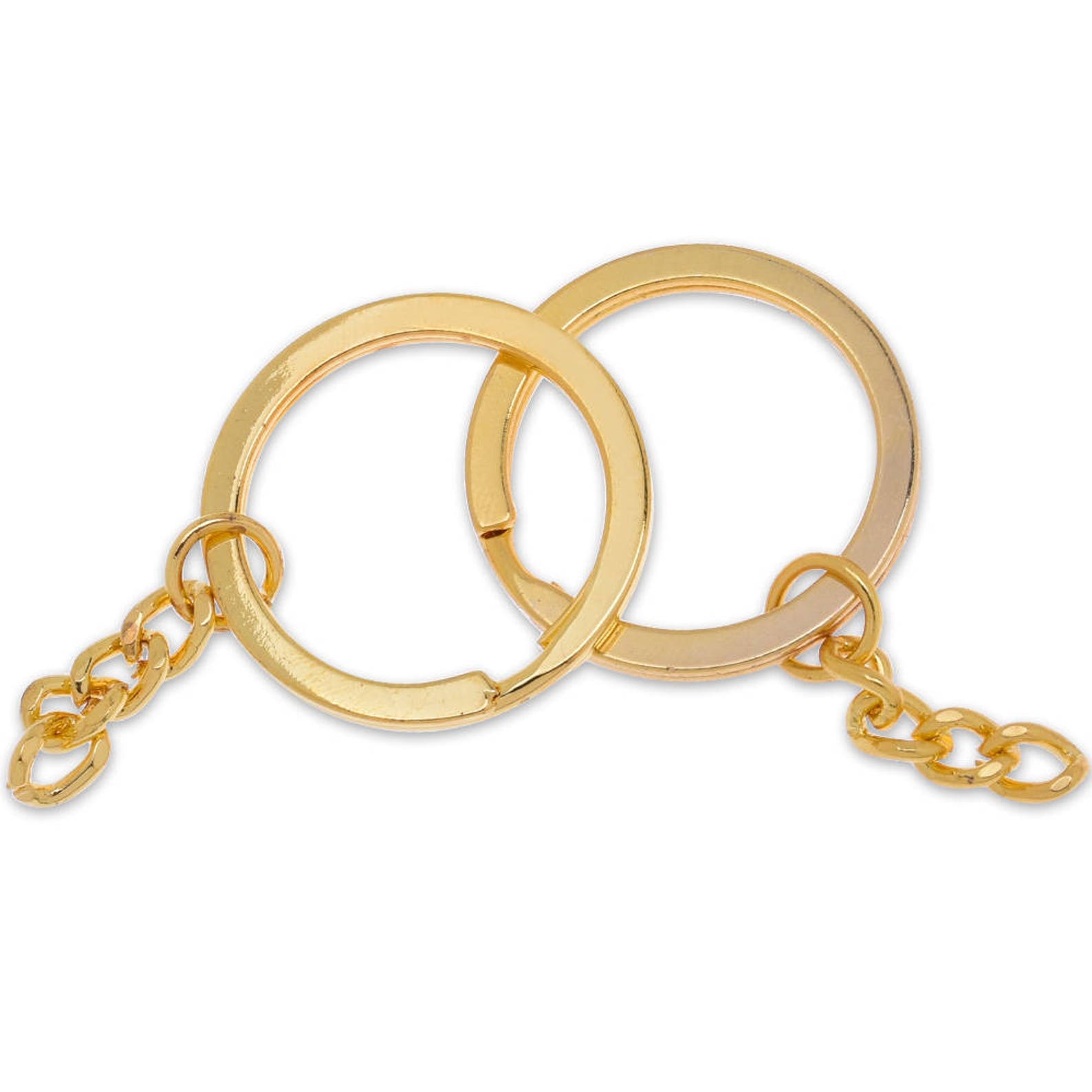 20mm Iron Flat Keychain Rings With Extension Chain Ring - Etsy
