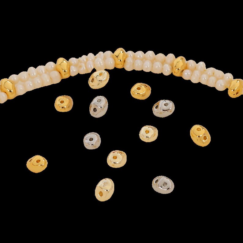 10PCS 14k Gold Filled Pig Nose Spacer Beads With 2 Holes, Irregular ...