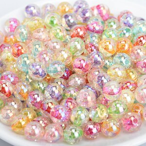 10mm/14mm Pastel Beads Plastic Round Beads Mix Translucent Acrylic or ...
