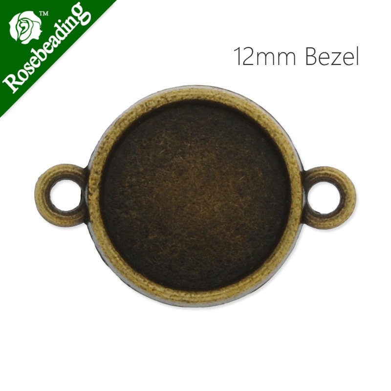 Antique Bronze Bracelet Base With Round Bezels Double Sided - Etsy