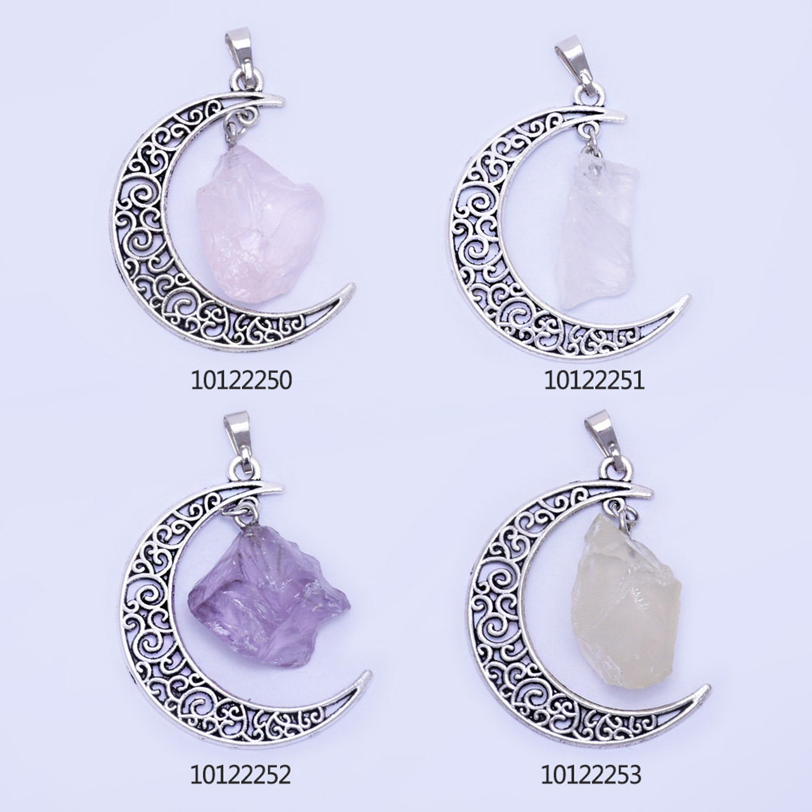 1 Hollow Moon Shape 36mm Natural Stone Healing Fashion Jewelry - Etsy