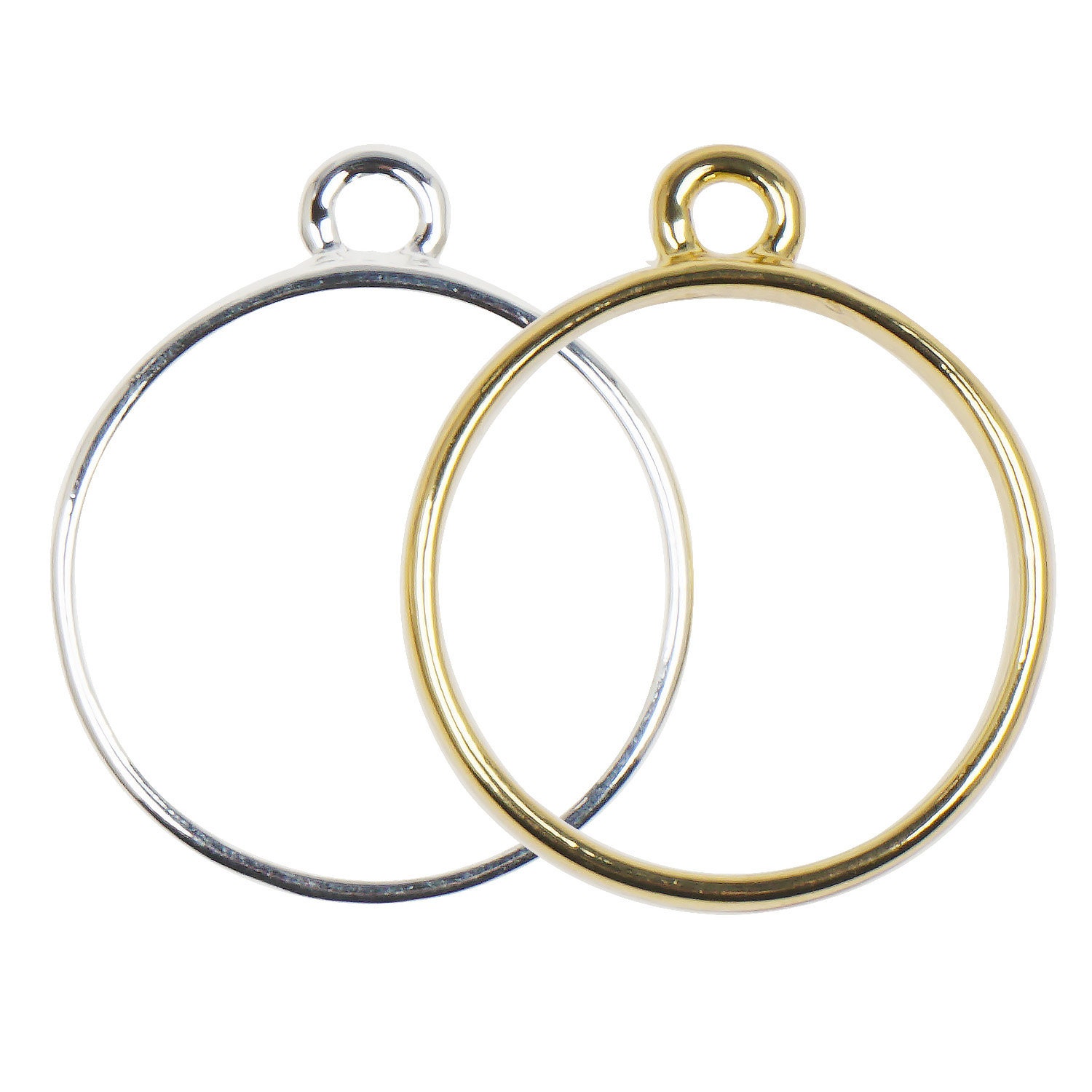17mm Round Open Back Bezel Pendant Open Bezel Setting Round Charms ...