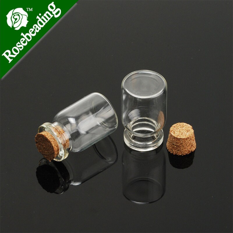 10PCS 22mm Dia. Tiny Glass Bottles Small Glass Bottles Empty Small ...