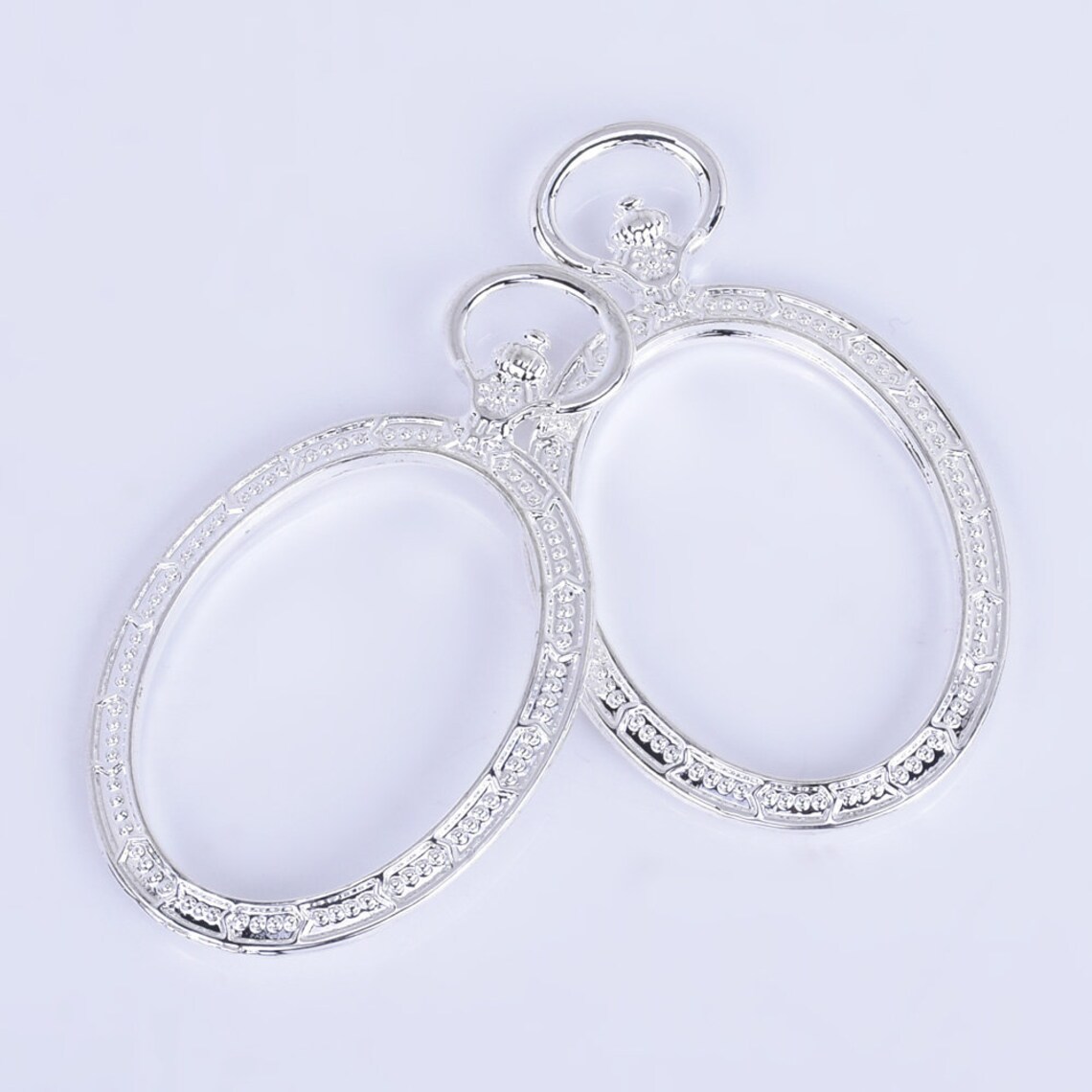 53*31*3mm Oval Open Back Pendant Resin Setting Blanks Open Frame ...
