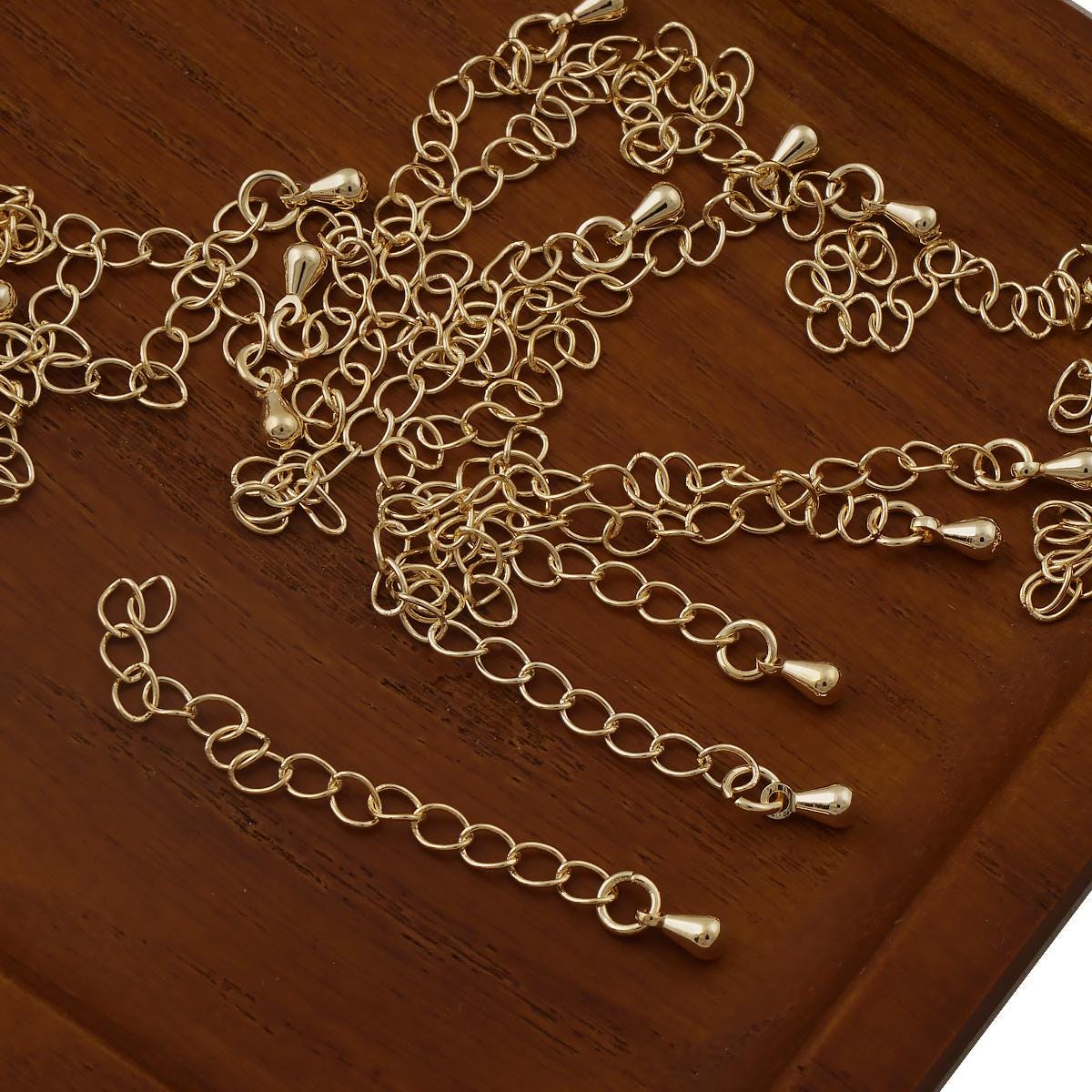 14K Gold Filled Chain Extender for Necklace Bracelet Supply Component ...