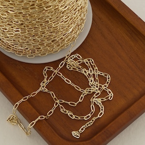 14k Gold Filled Paper Clip Chain - Unfinished, Perfect for Bracelets ...