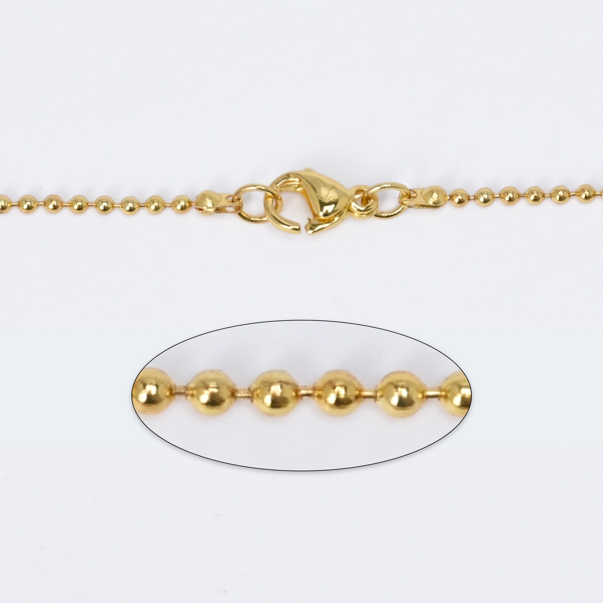 18 Stainless Steel Chain Necklace 1.5mm Bead Chain With | Etsy