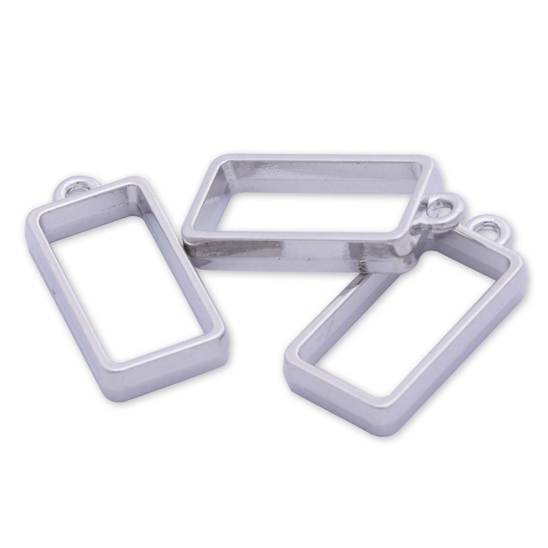 10 Metal Rectangular Frame 20114mm Open Back Pendant Resin - Etsy