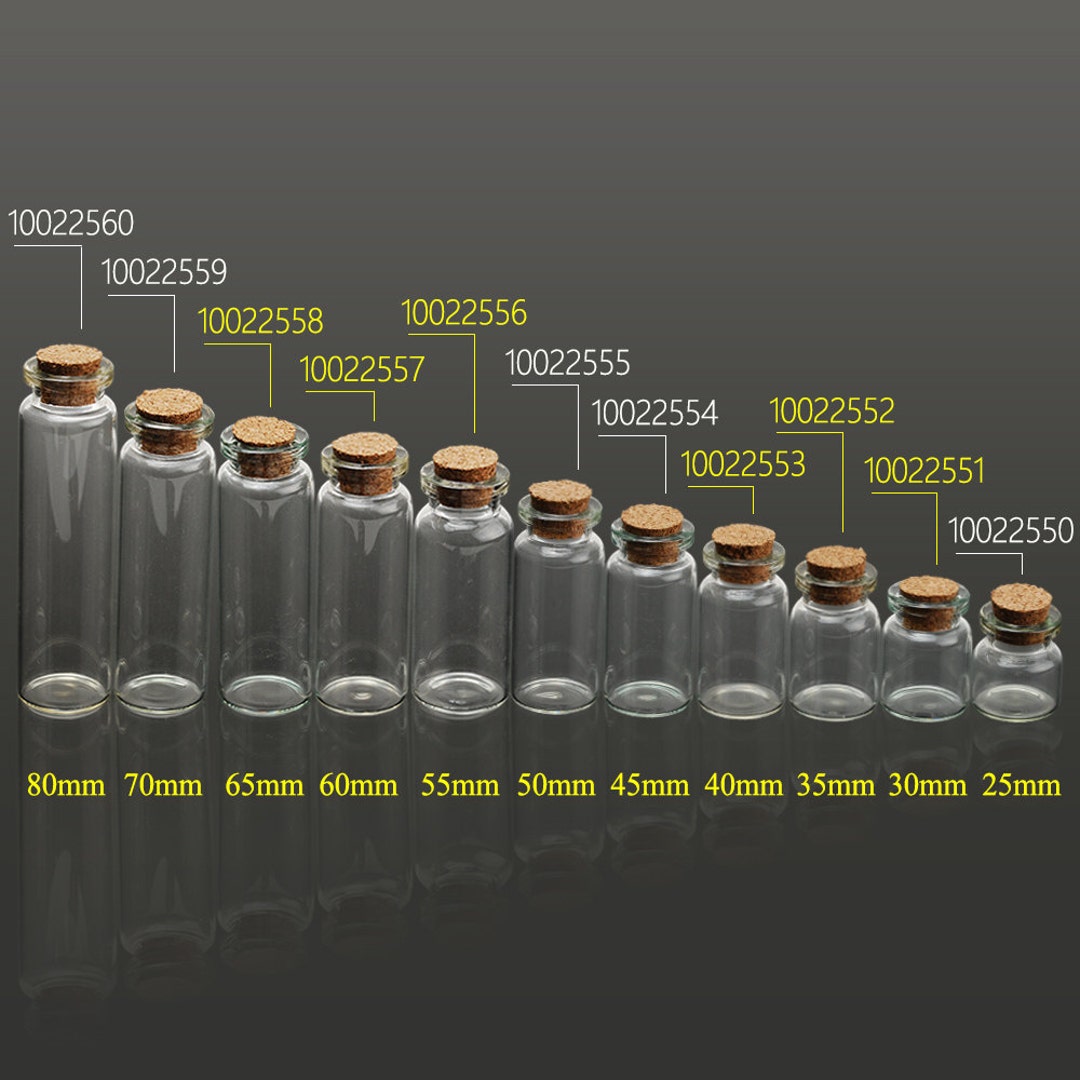 10PCS 22mm Dia. Tiny Glass Bottles Small Glass Bottles Empty Small ...