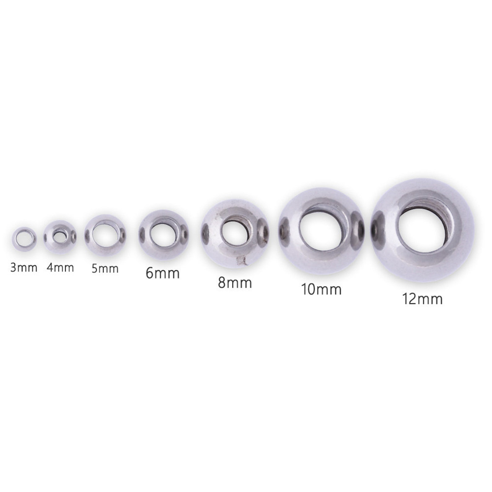 Stainless Steel Round Smooth Seamed Spacers, Platinum Color, Spacer ...
