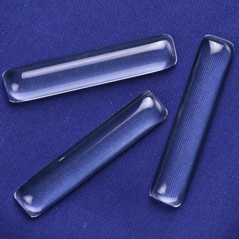 10x50mm Clear Rectangle Transparent Glass Dome Cabochon Glass Tile ...