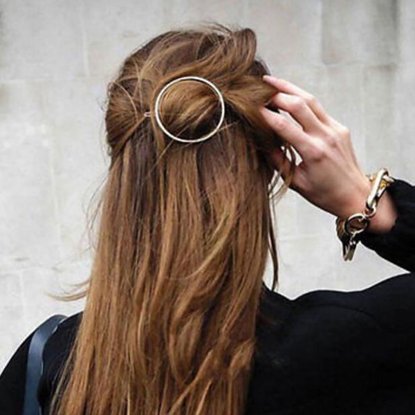 Metal Hair Clip Circle - Etsy UK