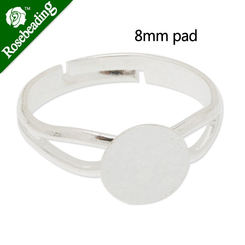 20PCS 8MM Round Adjustable Ring Base Setting,fit 8mm Cabochons,ring Pad ...