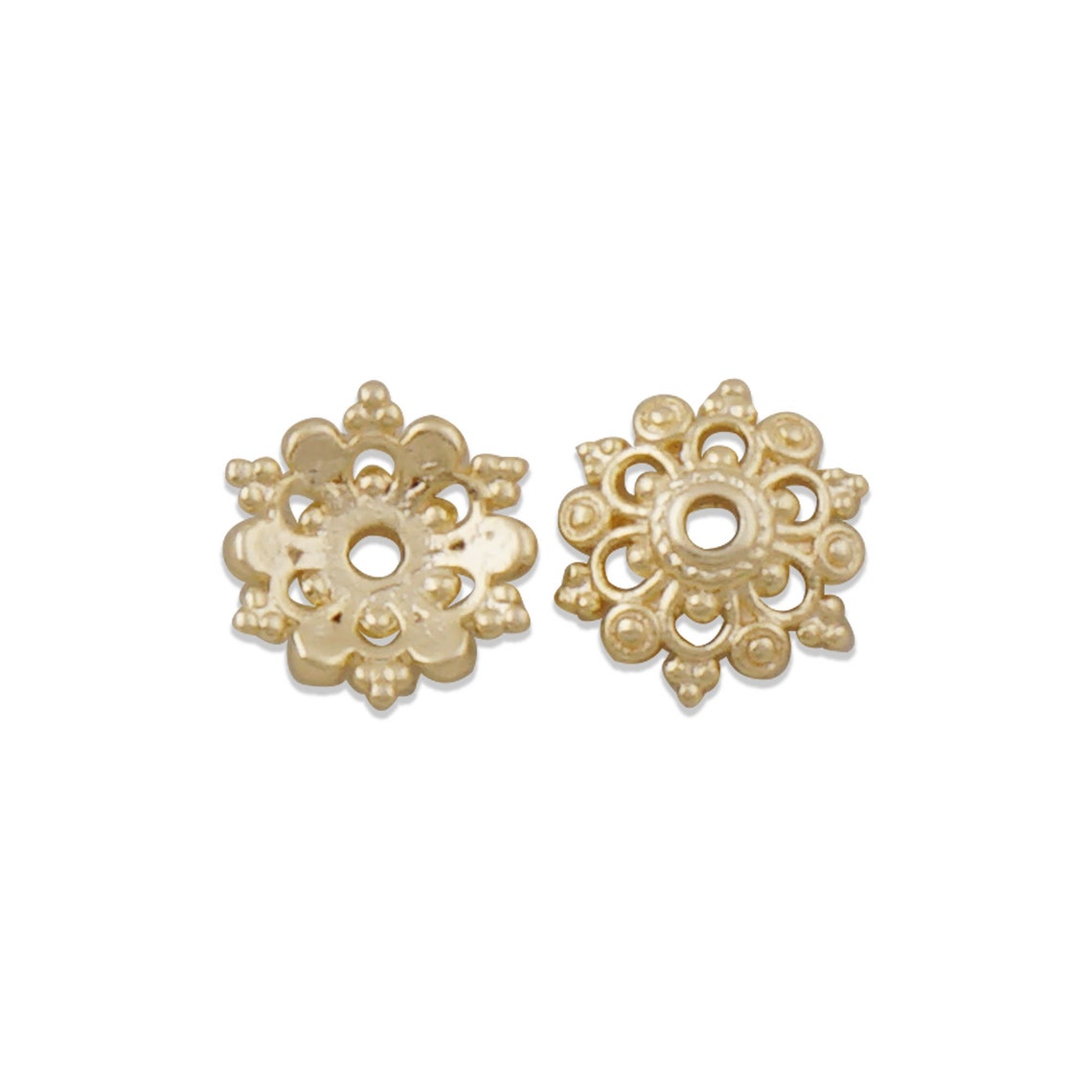 20PCS 14k Gold Filled Flower Bead Caps, 8mm Filigree Flower Bead Caps ...
