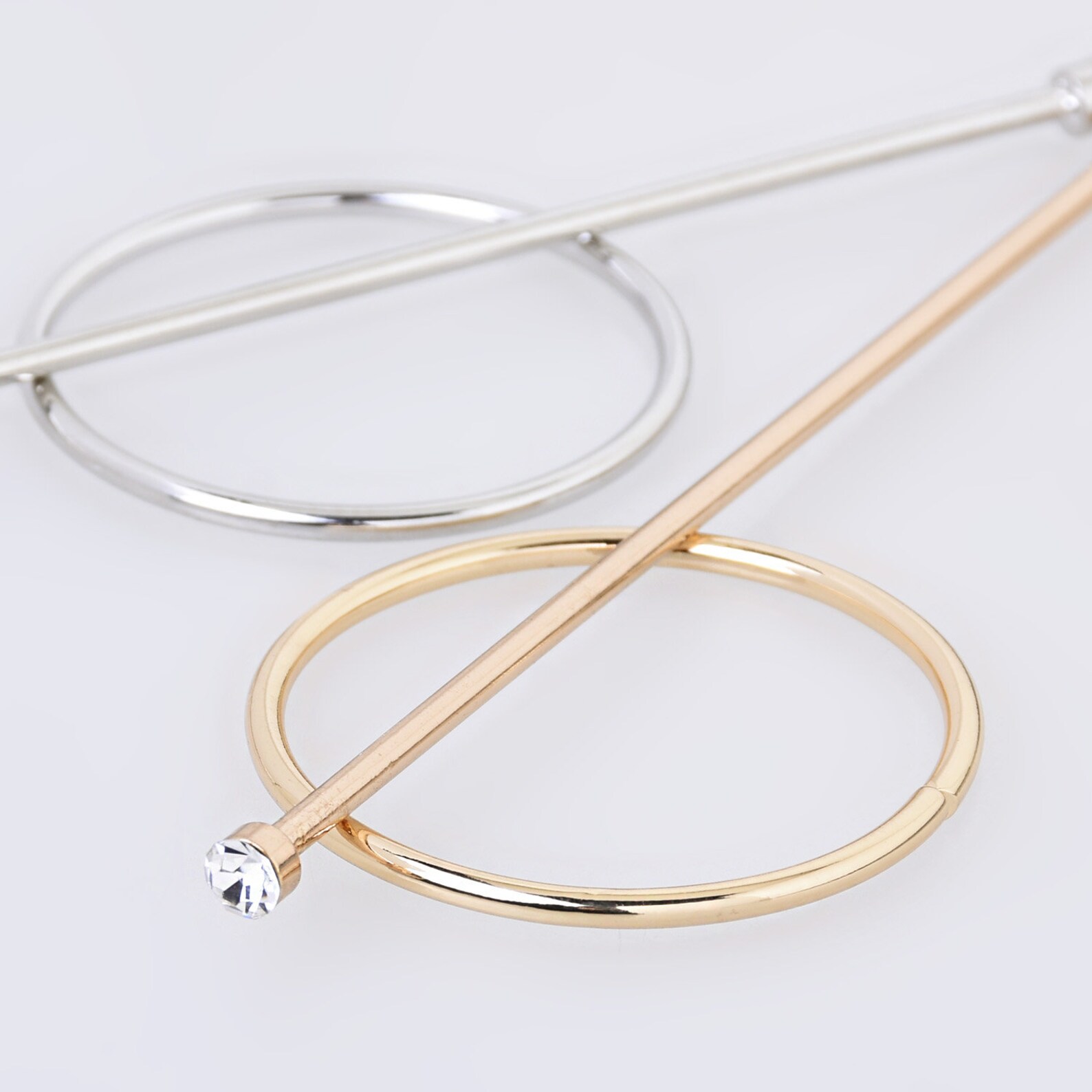 1 3/4" Alloy Circle Hair Slide Geometric Hair Clip Round Barrette ...