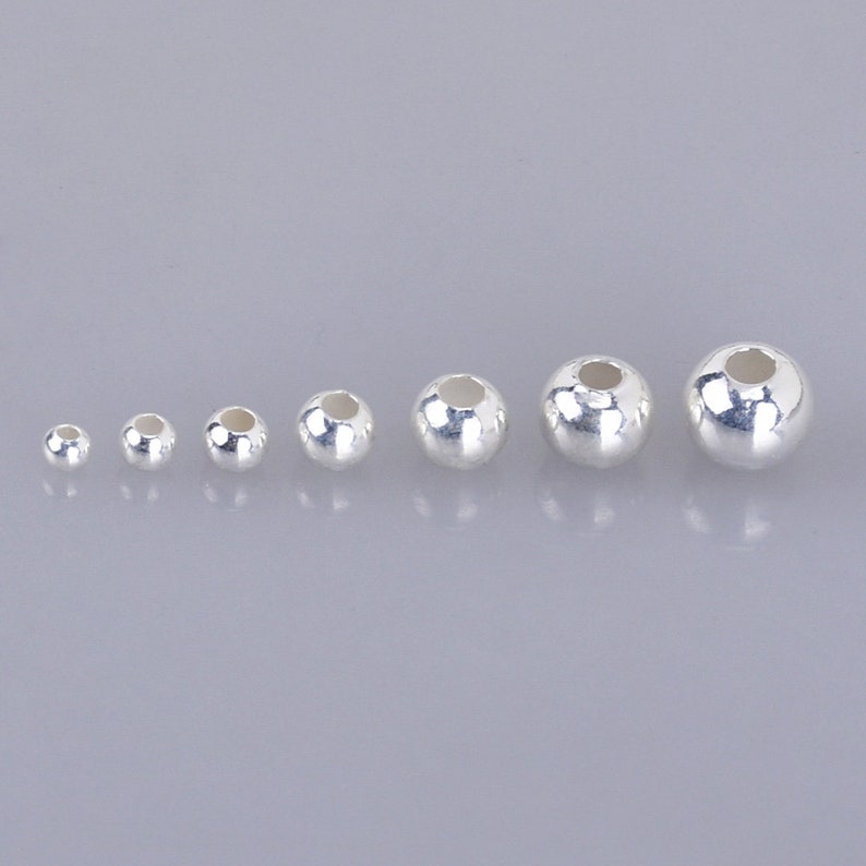 925 Sterling Silver Round Spacer Beads Round Seamless Beads - Etsy