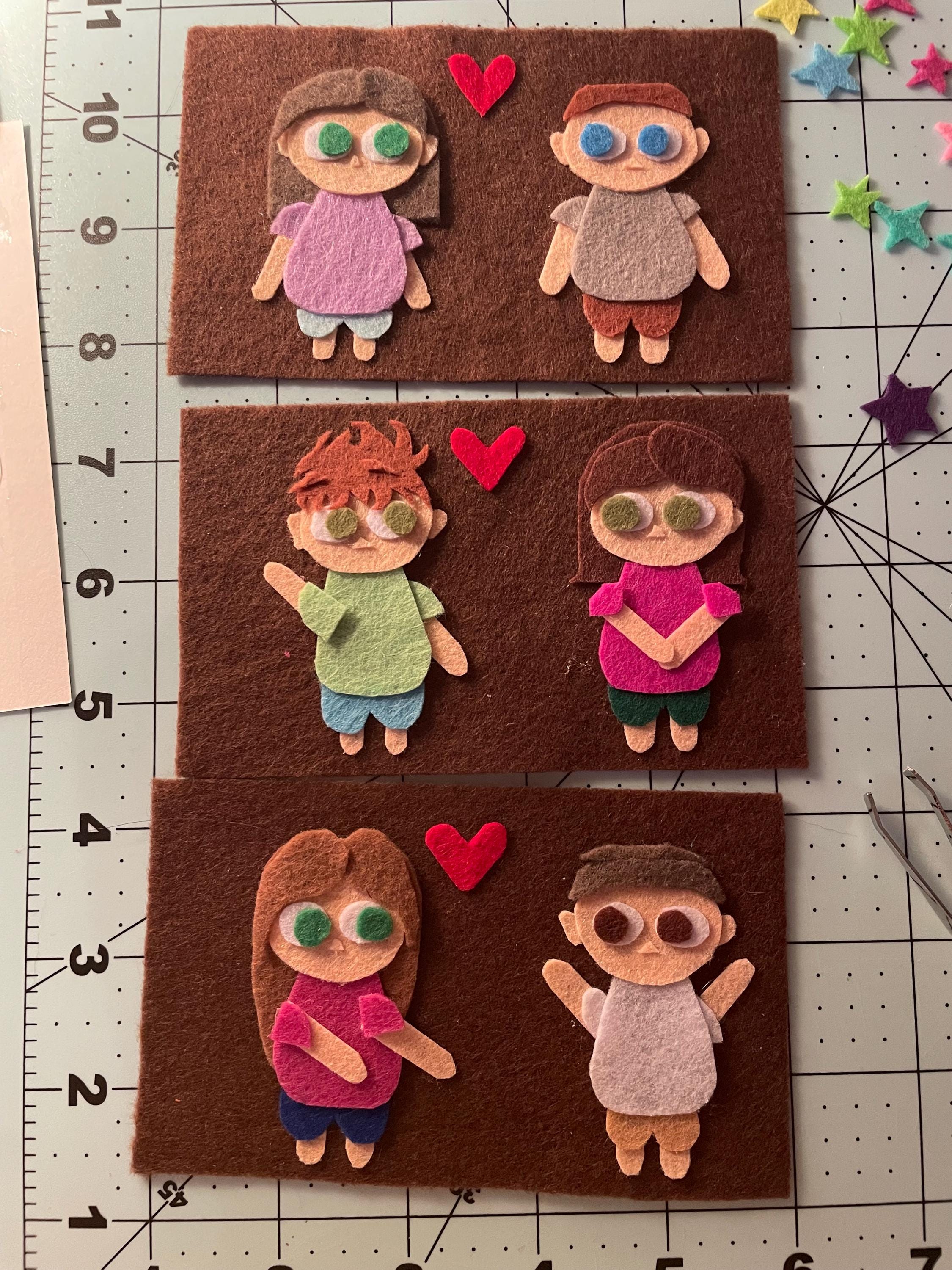 Cartoon-like Felt Handmade Craft Couple - Etsy